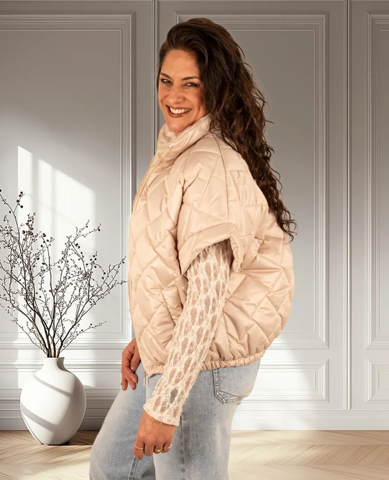 Beige bodywarmer met korte mouw van El-Vita - El-Vita